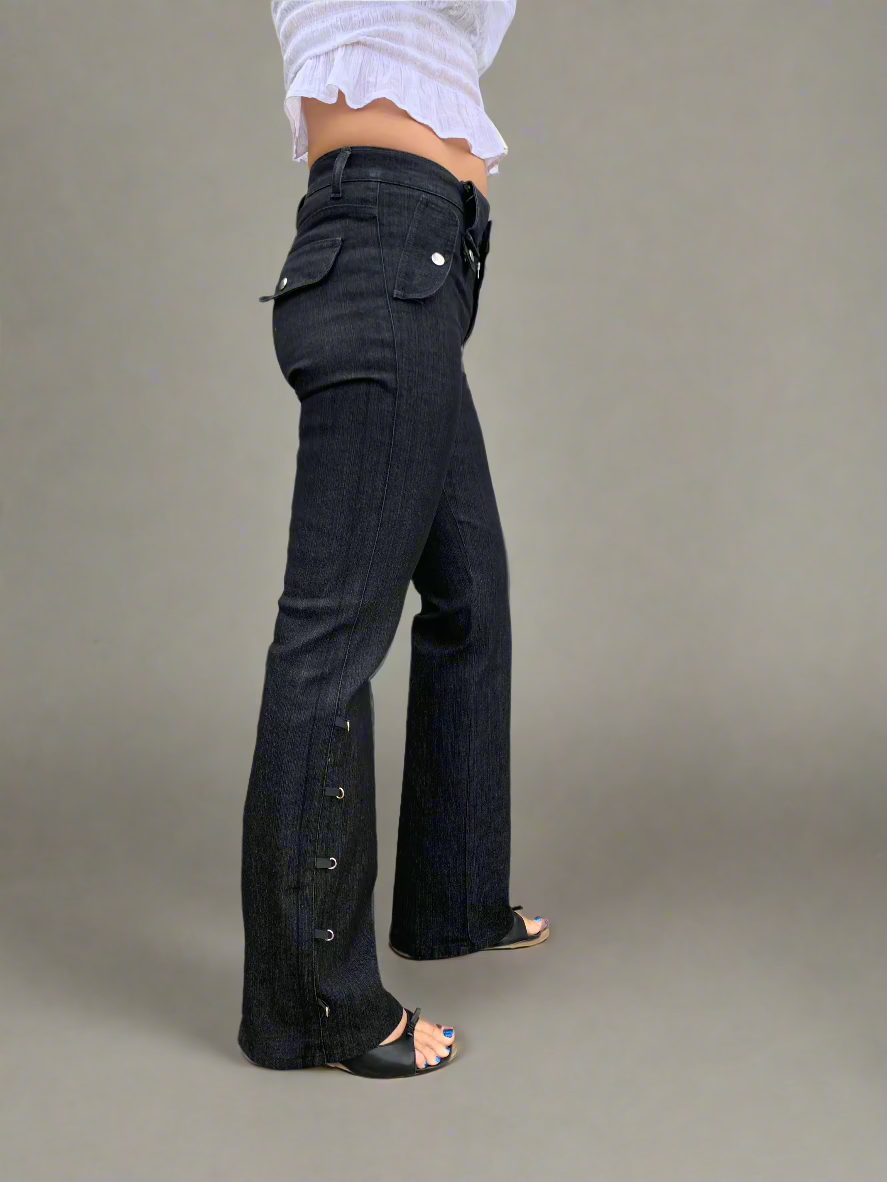 Tabby Bootcut Jeans 2002. Low Rise. Stretch. Black Denim. – BY BETTINA ...