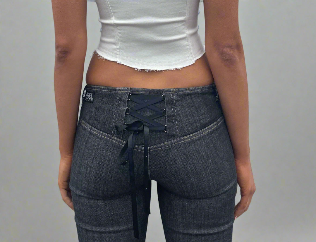 Bootcut Corset Jeans 2002. Low Rise. Black Cloud – BY BETTINA LIANO